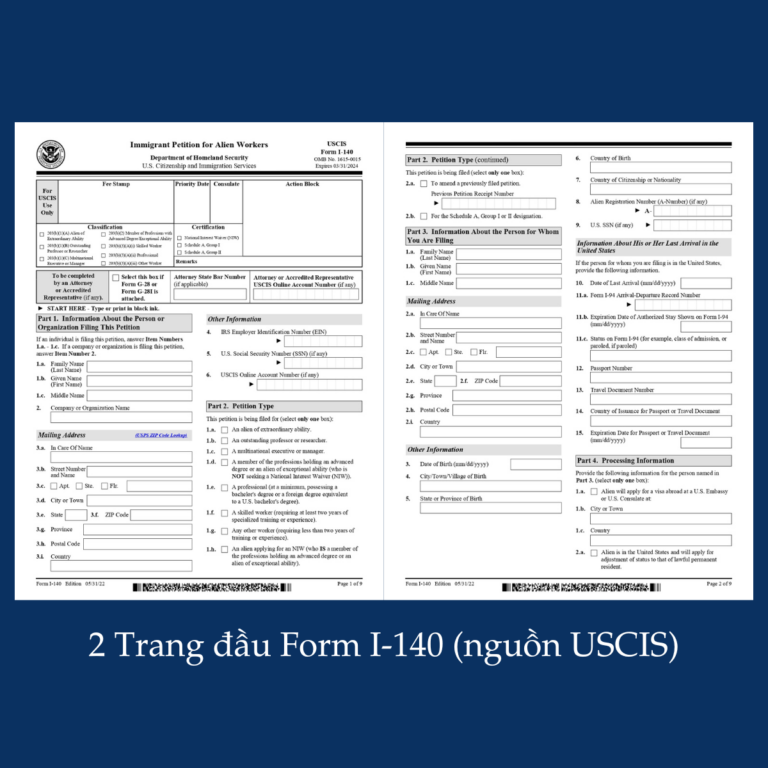 FORM I-140 LÀ GÌ? VÀ VAI TRÒ TRONG HỒ SƠ XIN ĐỊNH CƯ MỸ DIỆN LAO ĐỘNG ...